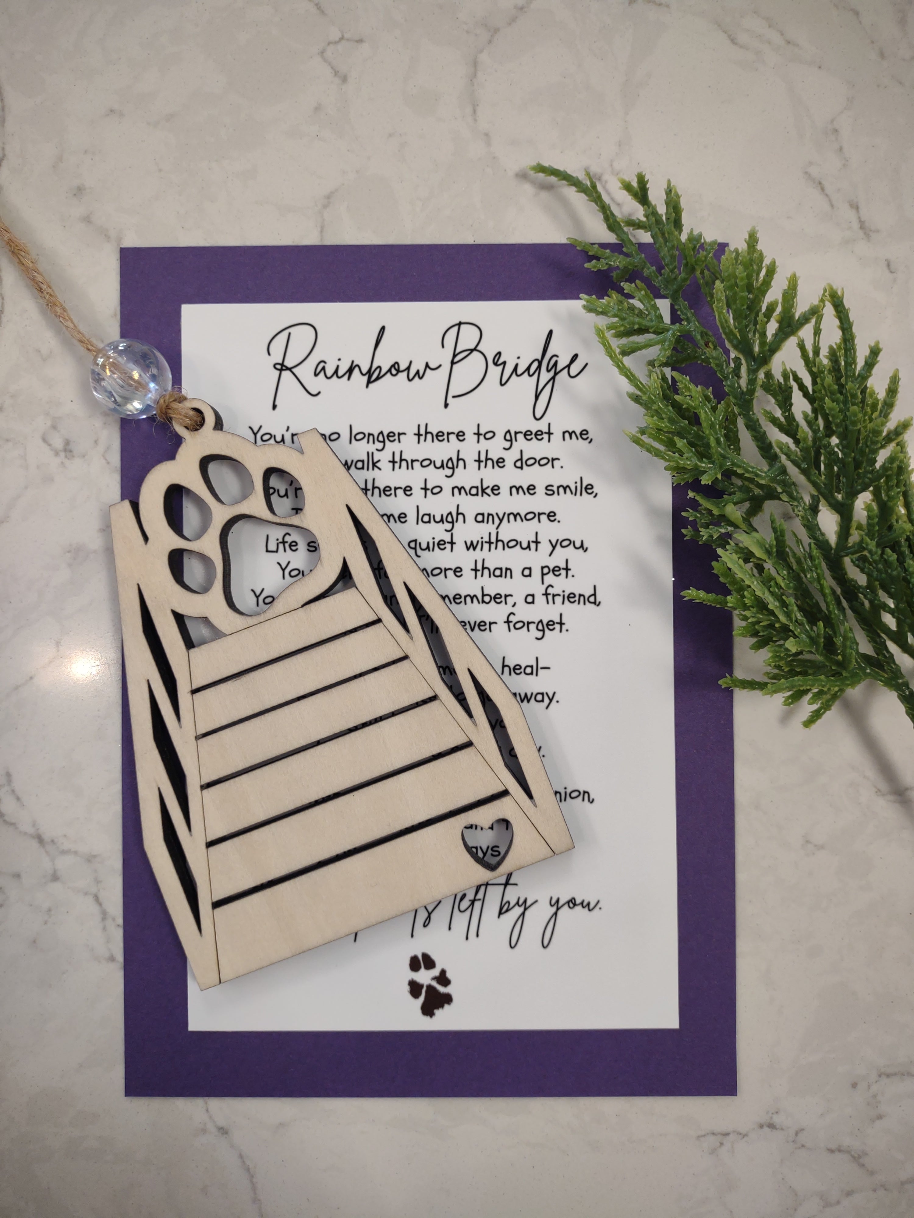 Rainbow Bridge Story Charm-Pet Loss Ornament – Muddy Paws Design Co.